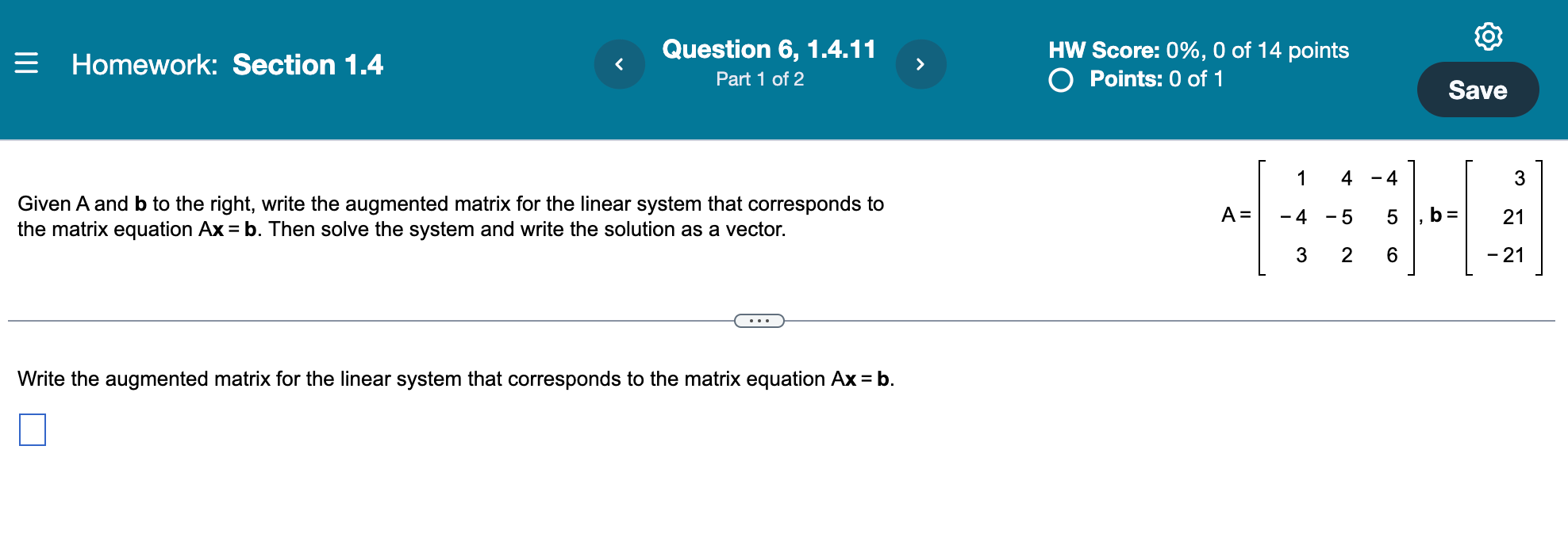 Solved Homework Section 1 4 Question 6 1 4 11 Part 1 Of 2