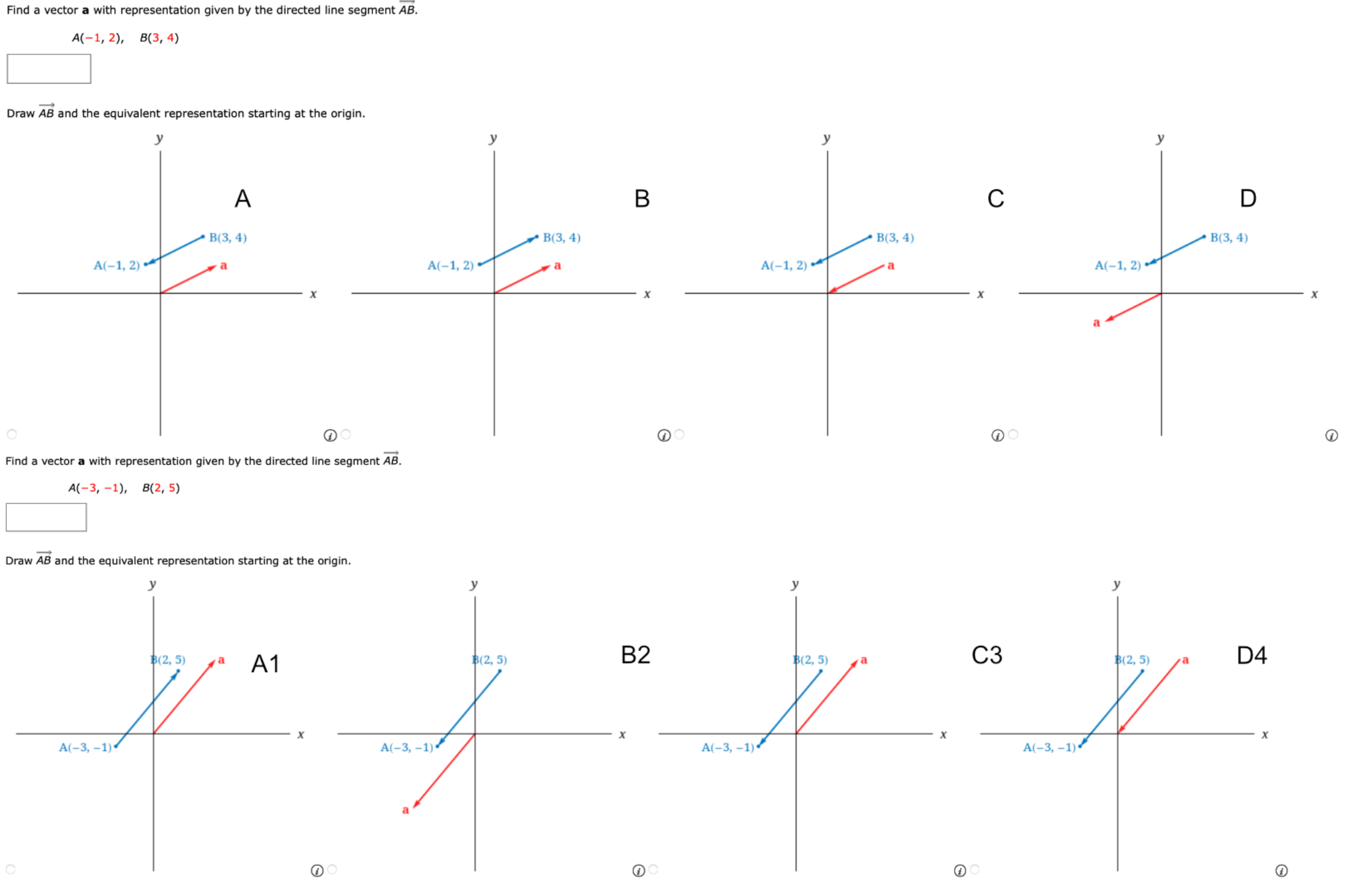 Solved Find a vector a with representation given by the | Chegg.com