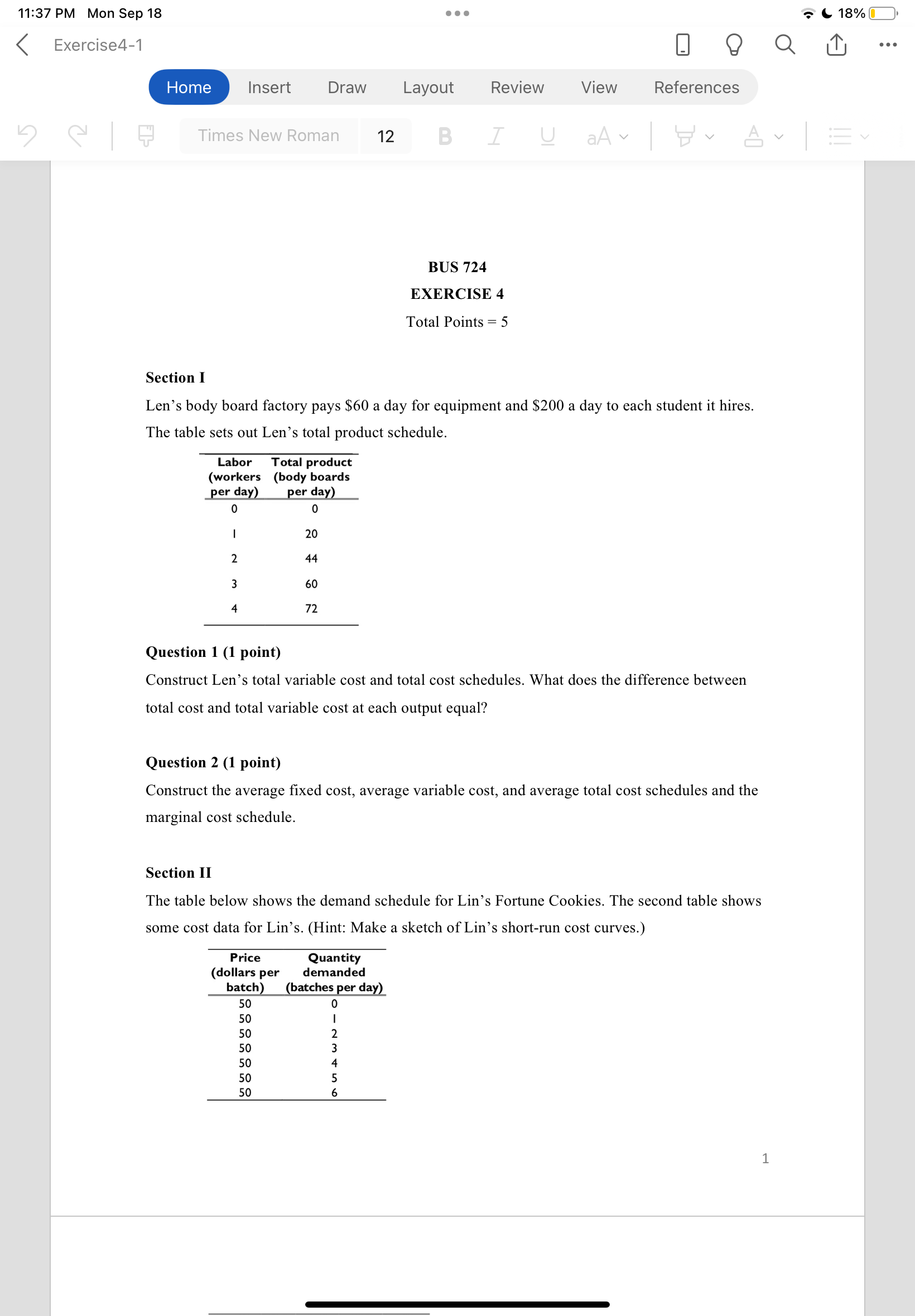 Solved Section I Len's body board factory pays $60 a day for | Chegg.com