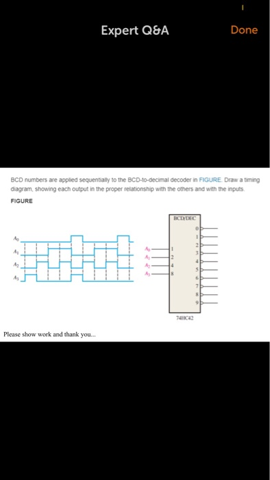 Solved Expert Q&A Done BCD numbers are applied sequentially | Chegg.com