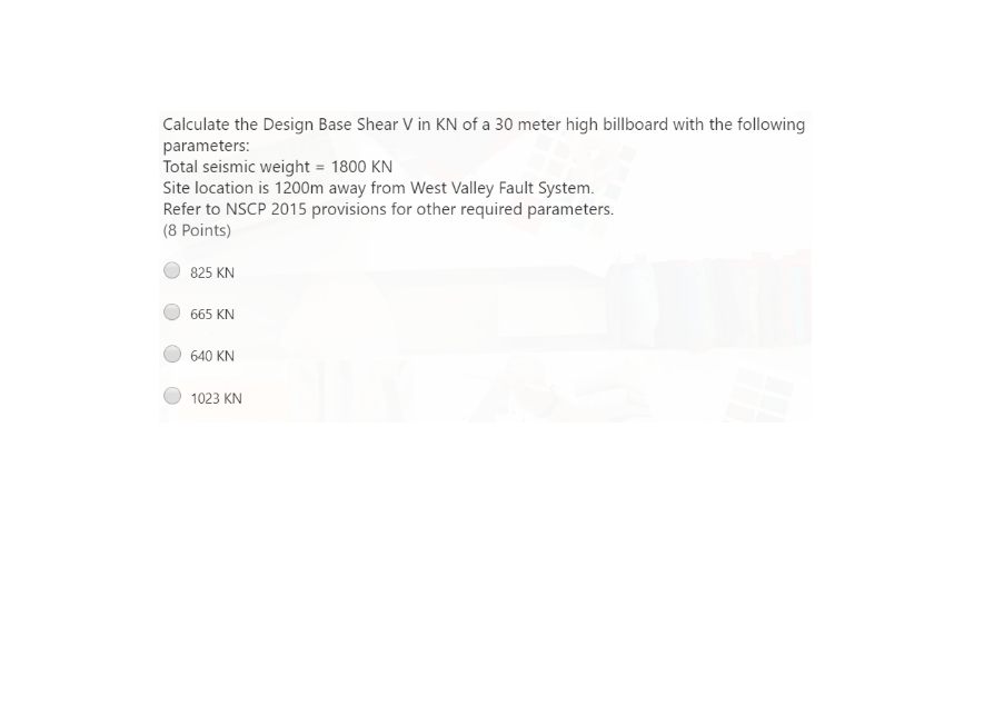 Solved Calculate the Design Base Shear V in KN of a 30 meter | Chegg.com