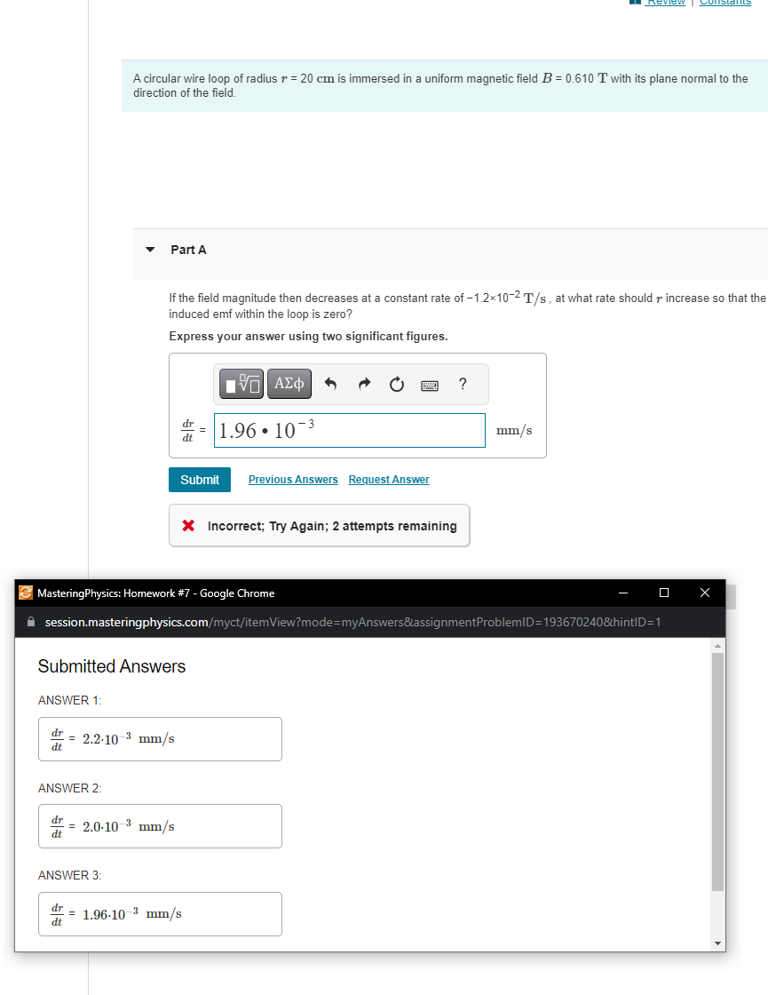 Solved A circular wire loop of radius r=20 cm is immersed in | Chegg.com