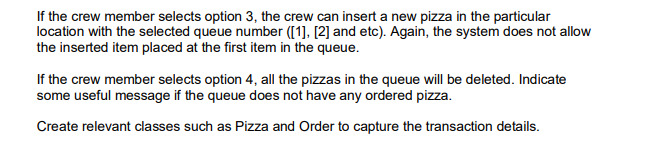 Solved Create a Pizza Kitchen Display system prototype with | Chegg.com