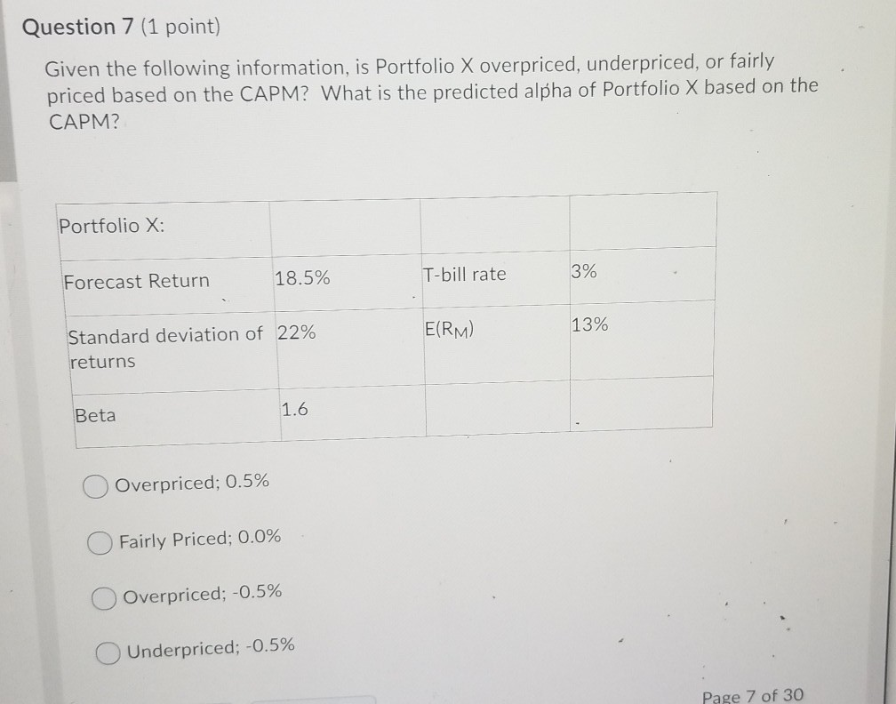 Solved Question 7 (1 point) Given the following information, | Chegg.com Solved Question 7 (1 point) Given the following information, | Chegg.com
