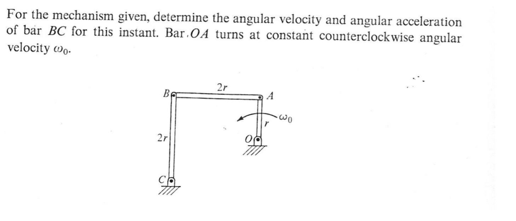 Solved For the mechanism given, determine the angular | Chegg.com