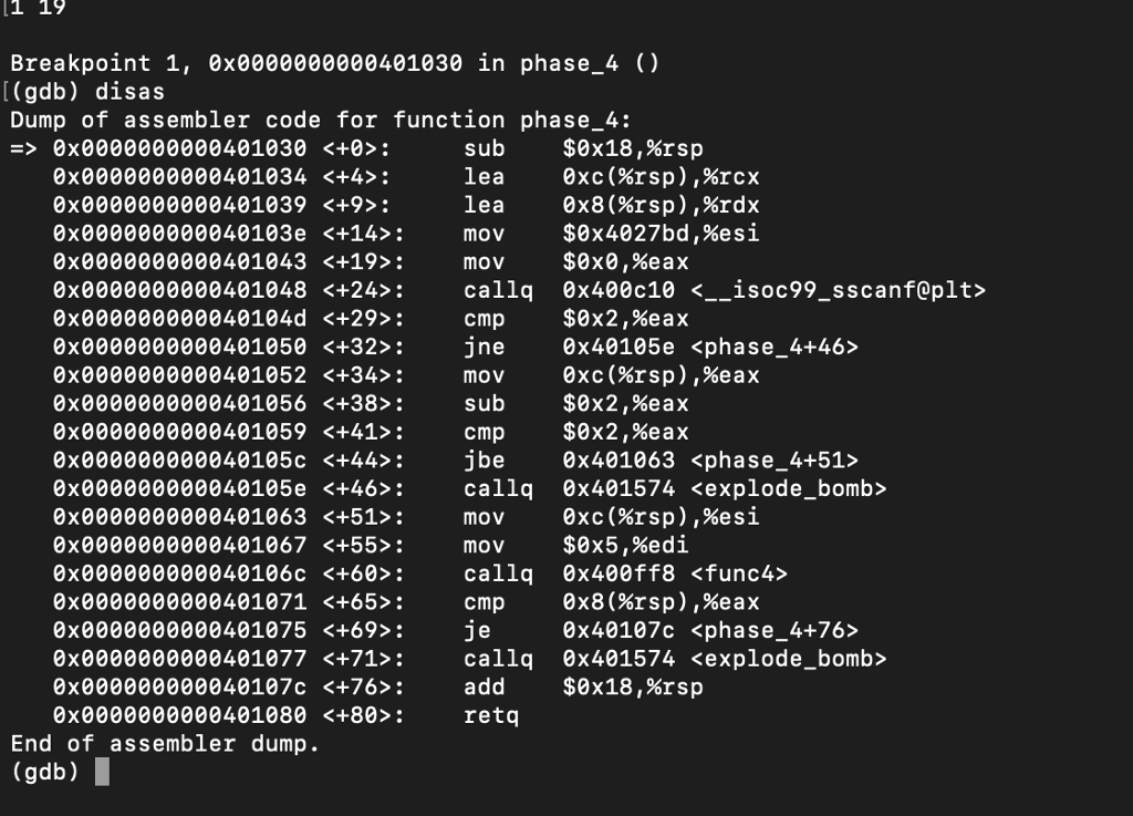I'm trying to defuse a binary bomb and I'm stuck in | Chegg.com