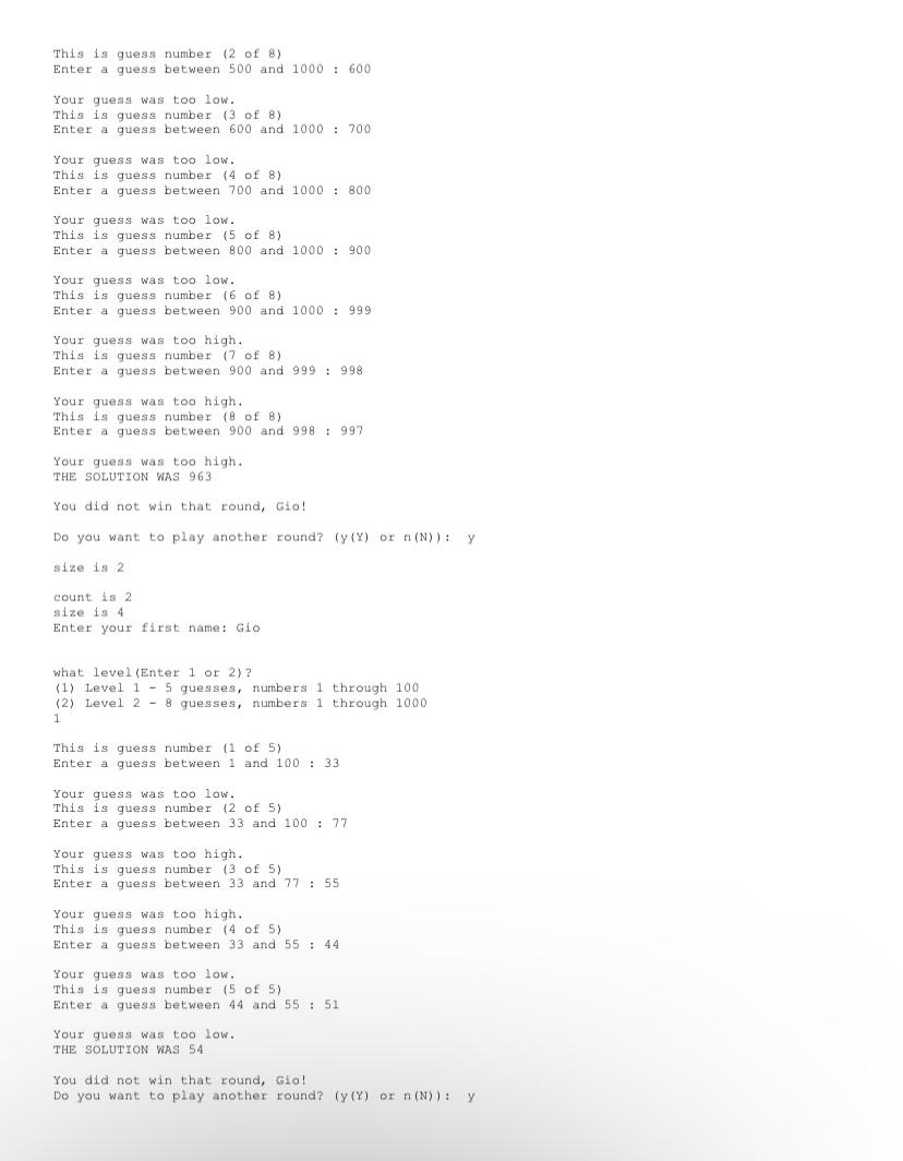 Solved COP 3014 - program 7 - game number guess with a | Chegg.com