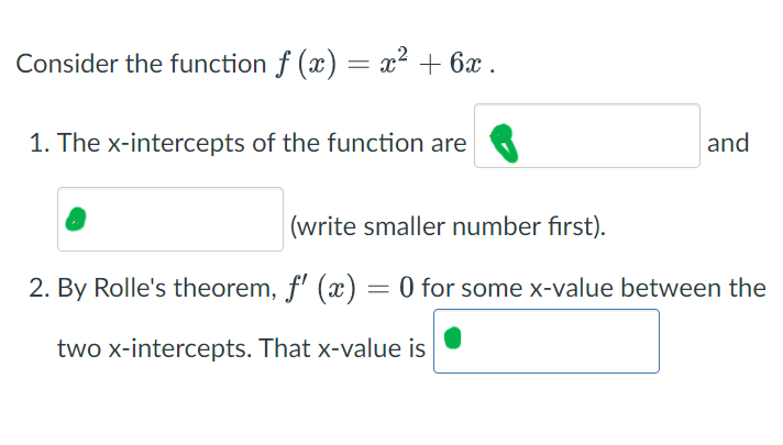 Solved Consider the function f(x)=x2+6x.The x-intercepts of | Chegg.com