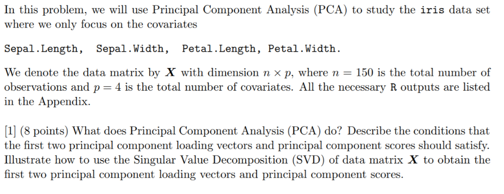 In this problem, we will use Principal Component | Chegg.com