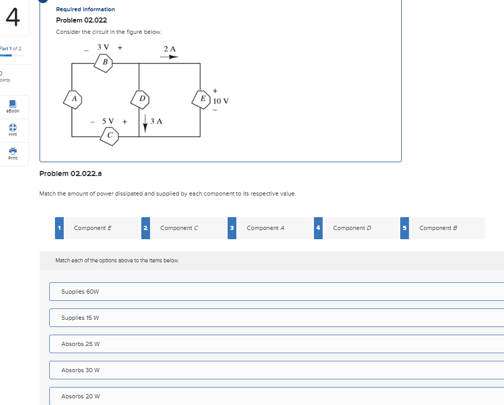Solved 4 Part 1 of 2 0 oints eBook B Hint P Print Required | Chegg.com