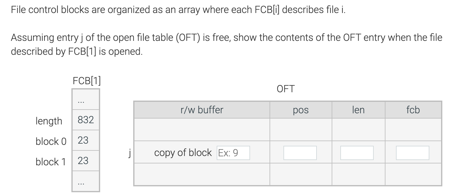 Solved File control blocks are organized as an array where | Chegg.com