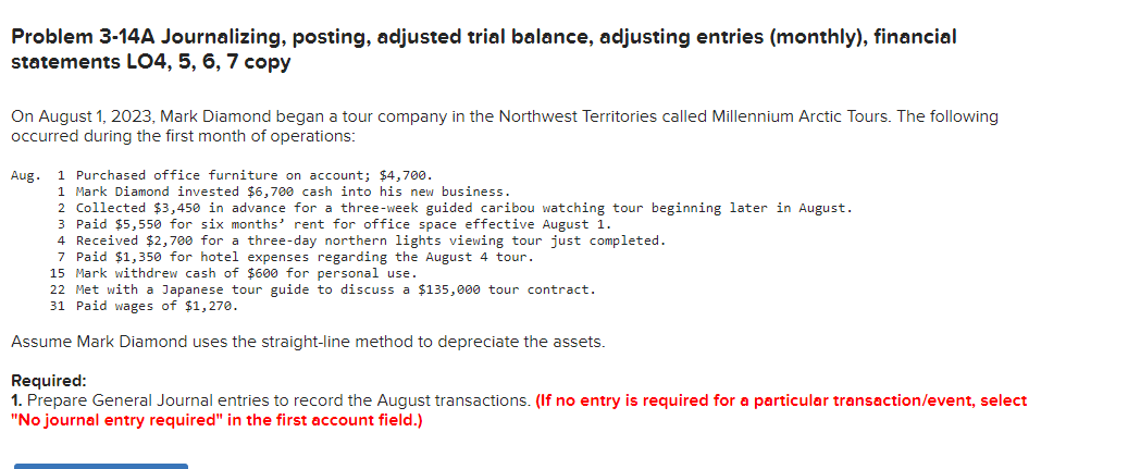 Solved Problem 3-14A Journalizing, posting, adjusted trial | Chegg.com