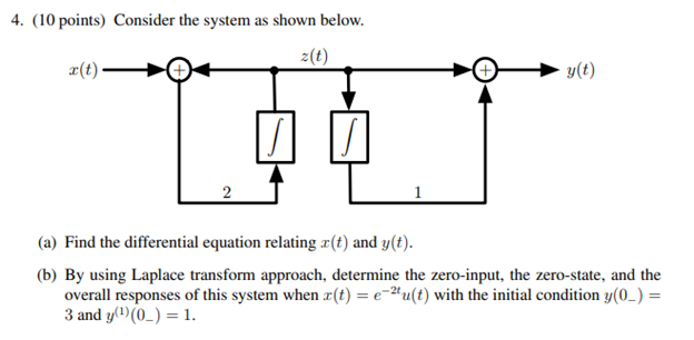 Solved 4. (10 points) Consider the system as shown below. | Chegg.com