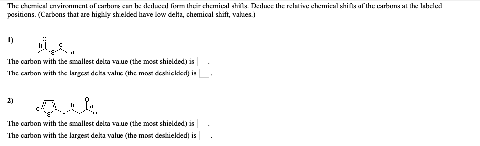 Solved The chemical environment of carbons can be deduced | Chegg.com