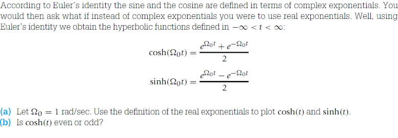 Solved According to Euler's identity the sine and the cosine | Chegg.com