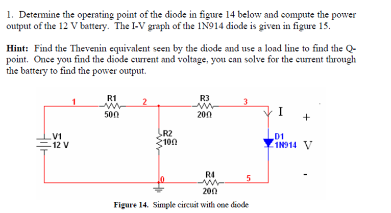 Solved 1. Determine the operating point of the diode in | Chegg.com