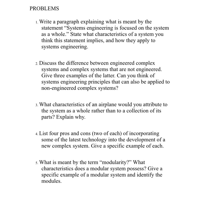 Solved PROBLEMS 1. Write a paragraph explaining what is | Chegg.com