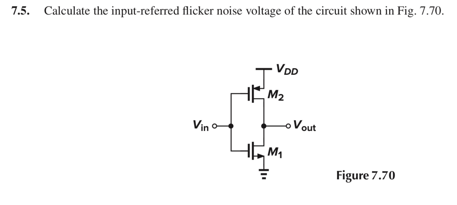 Solved 7.5. Calculate the input-referred flicker noise | Chegg.com