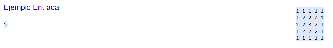 Solved Given The Integer N Generate A Matrix Of Dimension 