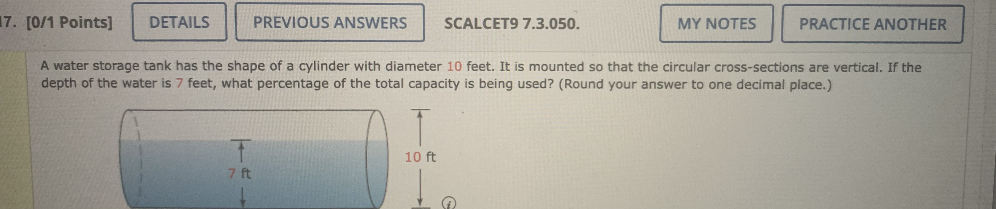 Solved A water storage tank has the shape of a cylinder with | Chegg.com