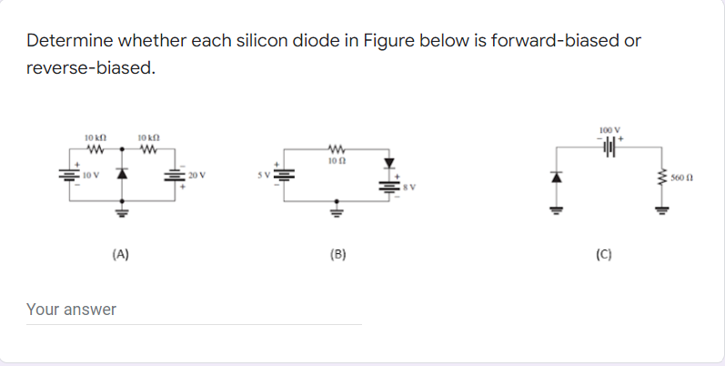 Solved Determine whether each silicon diode in Figure below | Chegg.com