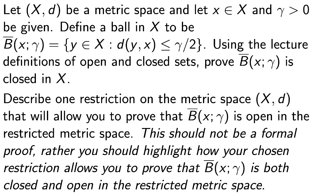 Solved Let (X,d) be a metric space and suppose S is a subset | Chegg.com