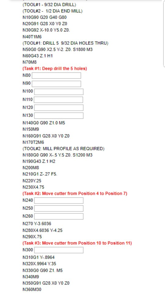 QUESTION 2 11.2. Program number 01111 The CNC program | Chegg.com