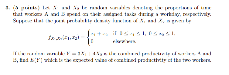 Solved (5 points) Let X1 and X2 be random variables denoting | Chegg.com