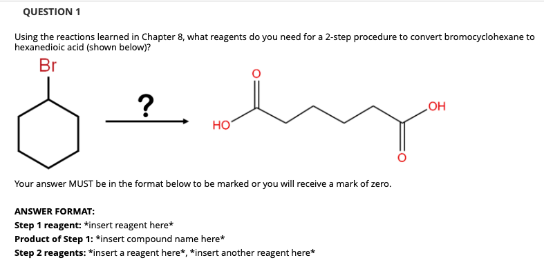 Solved QUESTION 1 Using the reactions learned in Chapter 8, | Chegg.com