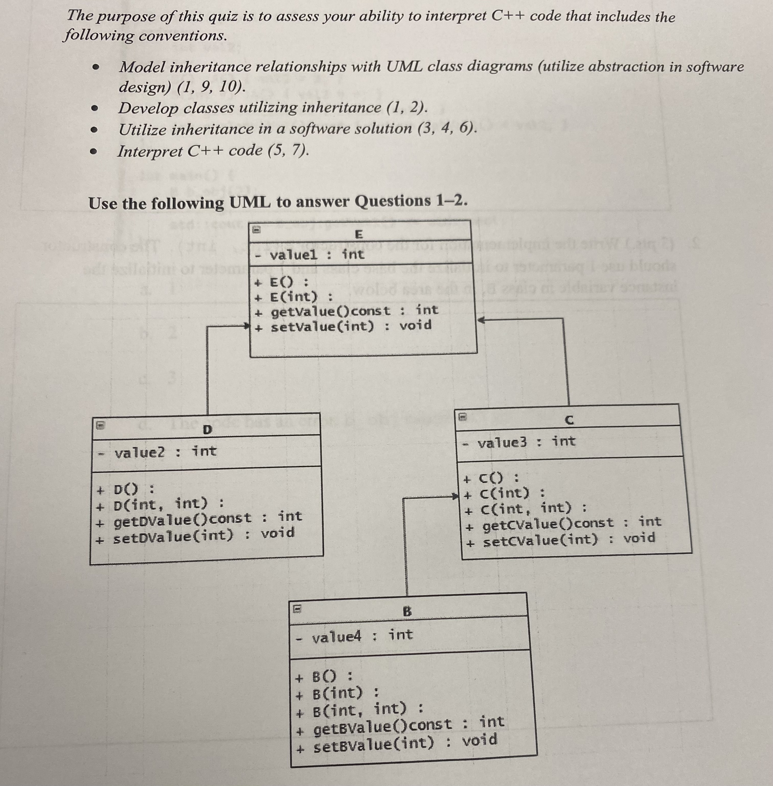 1. (3 pts.) Write the class declaration (the.h file) | Chegg.com