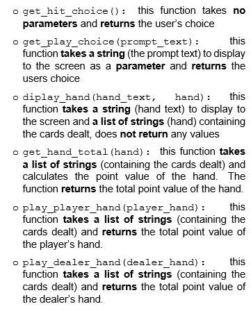 Solved Blackjack Python Help I'm seeking some help with my | Chegg.com