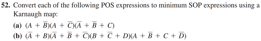 Solved 52. Convert each of the following POS expressions to | Chegg.com