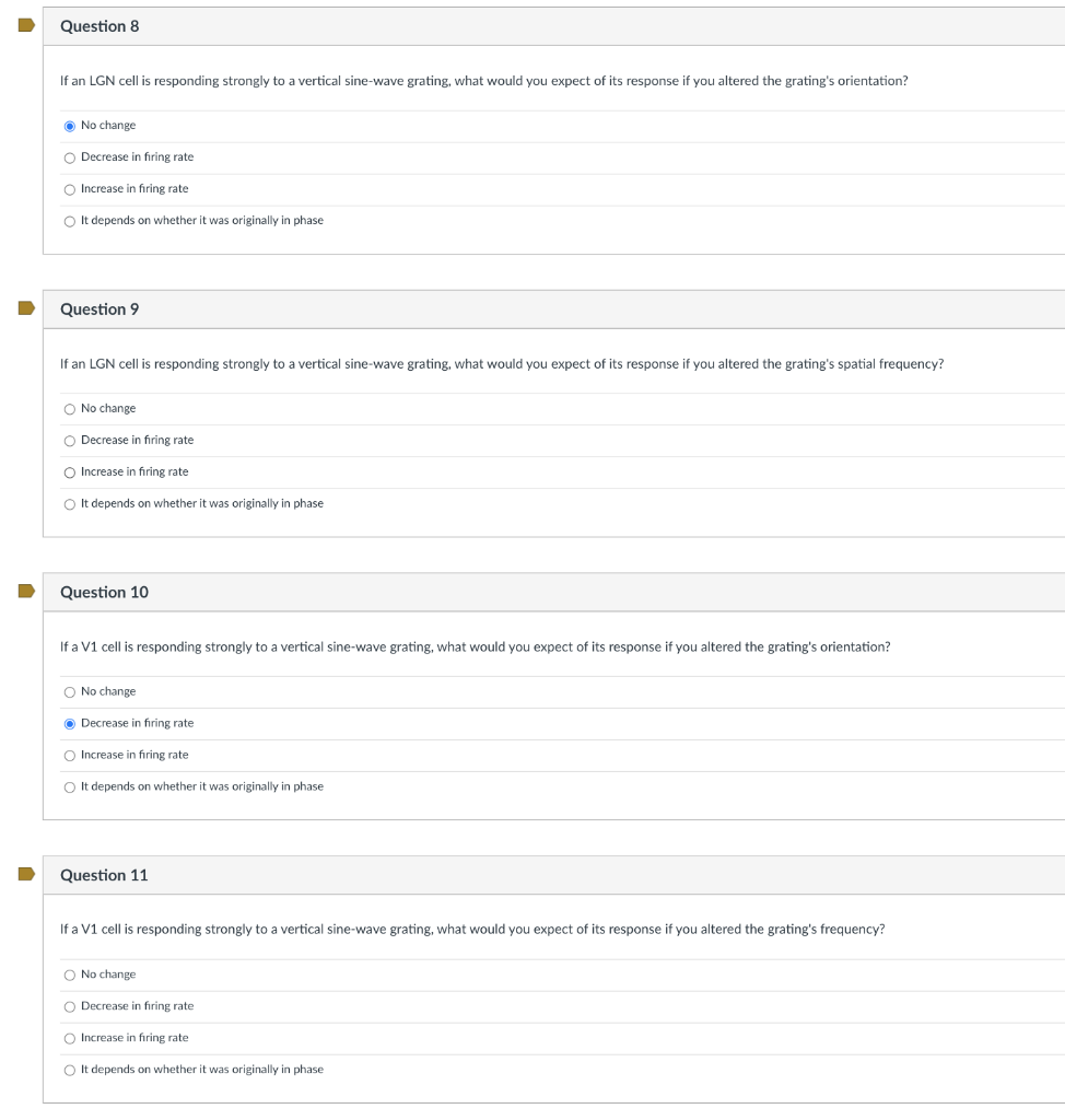 Solved If an LGN cell is responding strongly to a vertical | Chegg.com