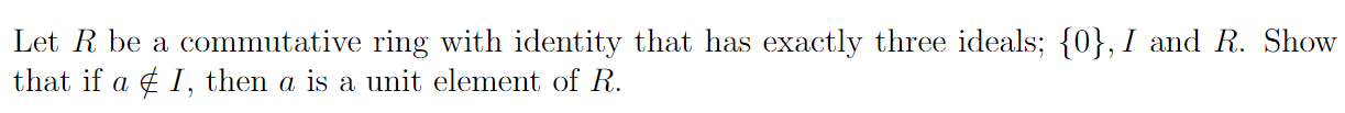 Solved Let R be a commutative ring with identity that has | Chegg.com