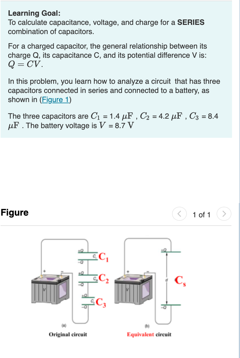 Solved a Learning Goal: To calculate capacitance, voltage, | Chegg.com