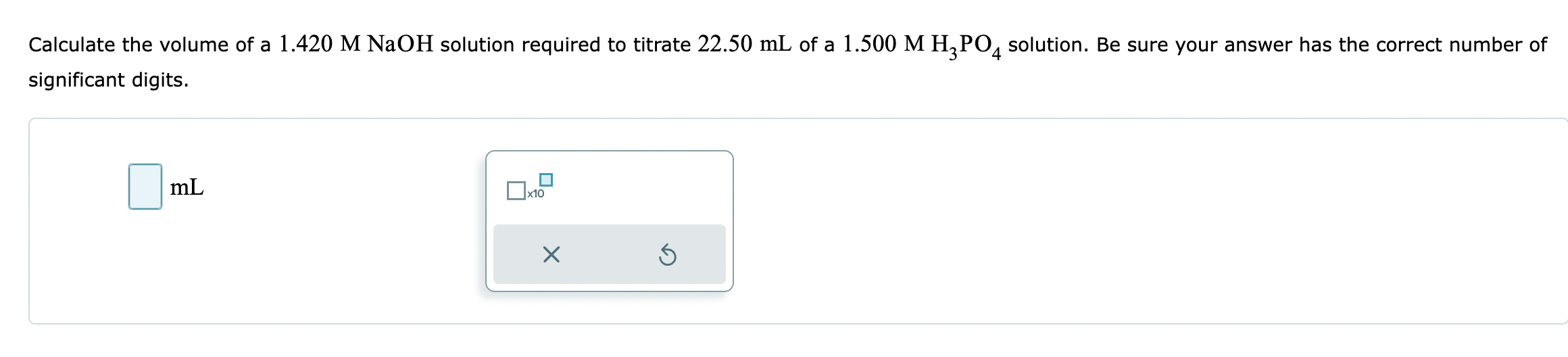 Solved Calculate the volume of a 1.420MNaOH solution | Chegg.com