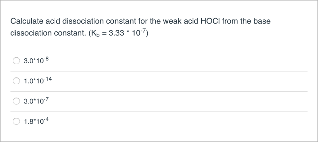 Solved Calculate acid dissociation constant for the weak | Chegg.com