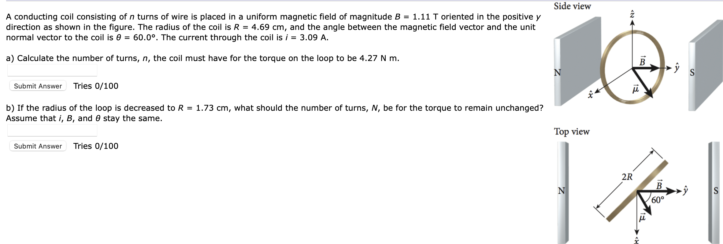 Solved A conducting coil consisting of n turns of wire is | Chegg.com
