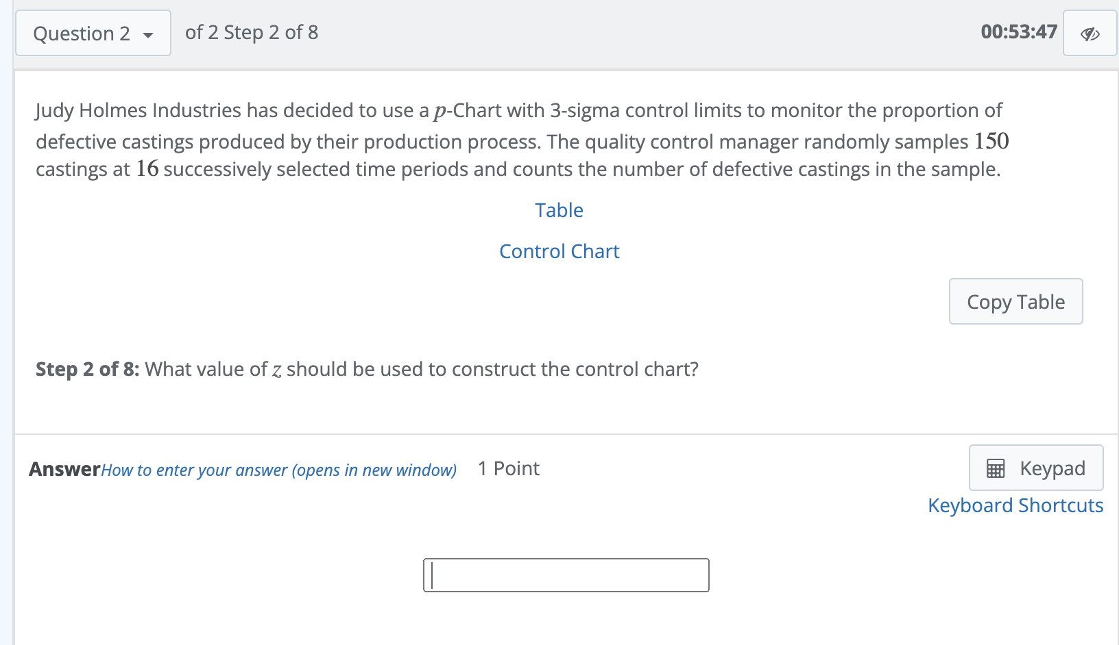 Solved Judy Holmes Industries has decided to use a p-Chart | Chegg.com