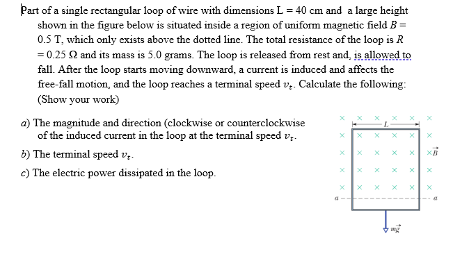 Solved Part of a single rectangular loop of wire with | Chegg.com
