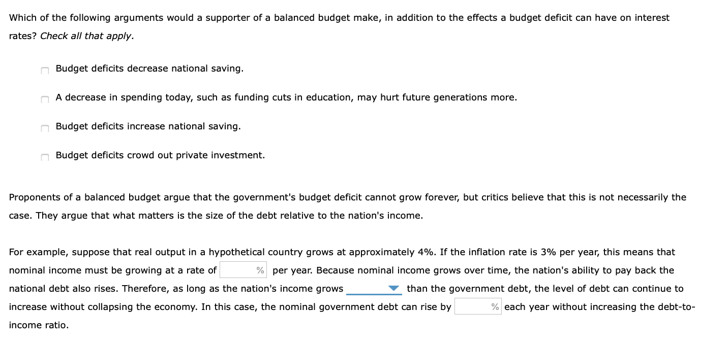 Solved 5. Impact of budget deficits The following graph | Chegg.com