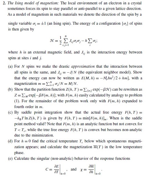 Solved The Ising model of magnetism: The local environment | Chegg.com