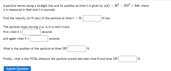 Solved A particle moves along a straight line and its | Chegg.com