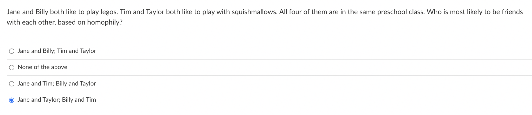 Solved Jane and Billy both like to play legos. Tim and | Chegg.com