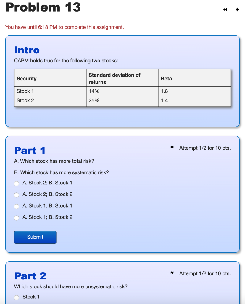 Solved You have until 6:18PM to complete this assignment. | Chegg.com