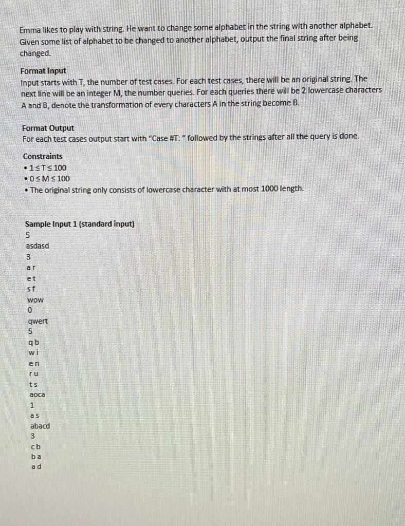 Solved Emma likes to play with string. He want to change | Chegg.com