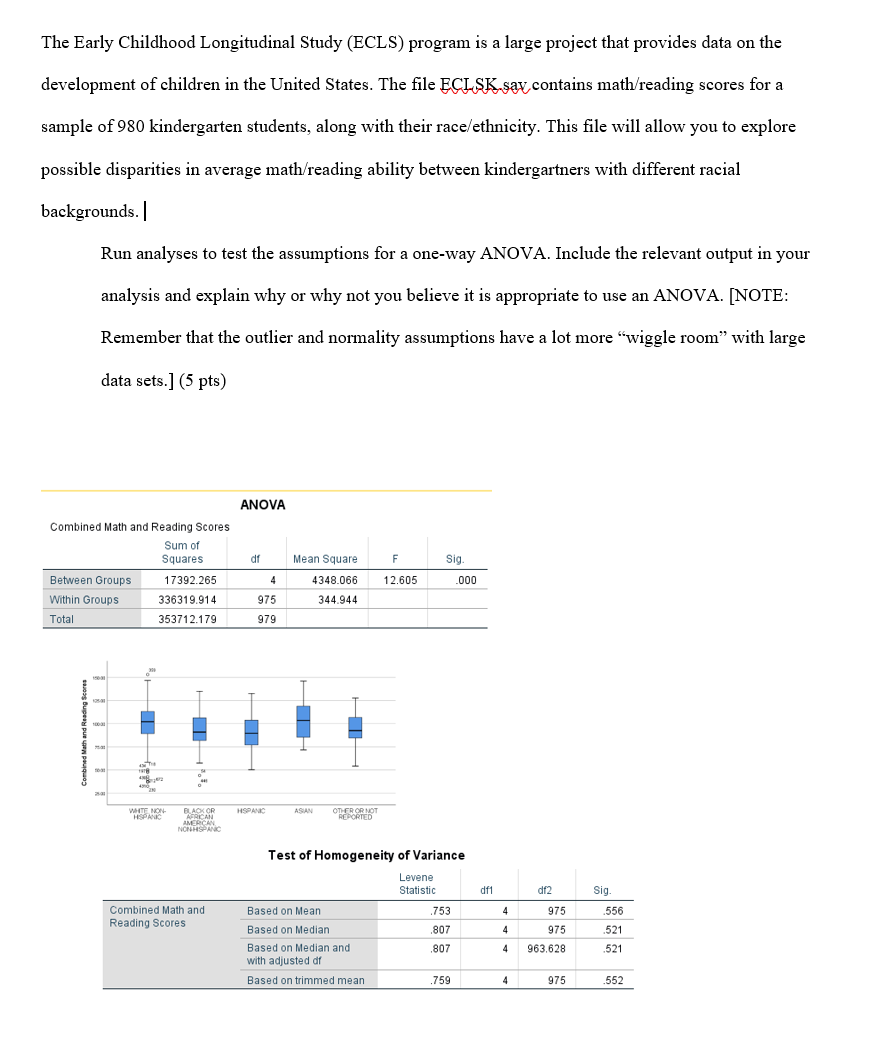 Solved The Early Childhood Longitudinal Study (ECLS) program | Chegg.com