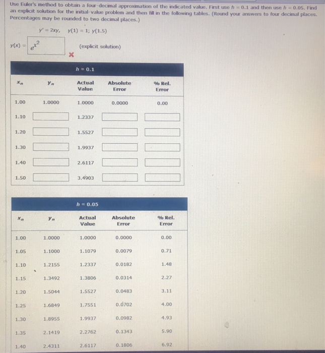 Solved method to obtain a four-decimal approximation of the | Chegg.com