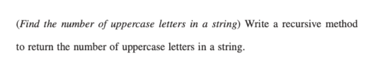 Solved (Find the number of uppercase letters in a string) | Chegg.com