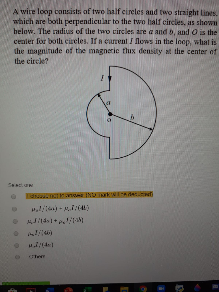 Solved A wire loop consists of two half circles and two | Chegg.com